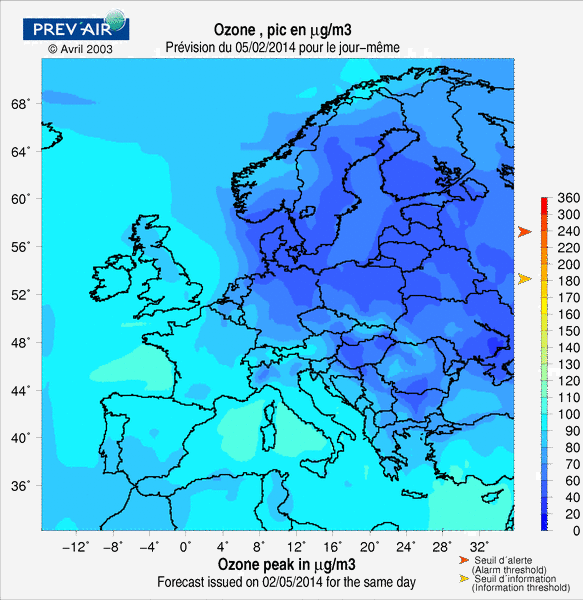 Qu'indique la carte de la pollution de l'air en France
