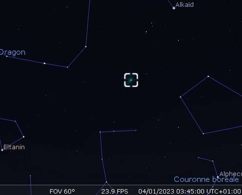 Maximum de l'essaim météoritique des Quadrantides