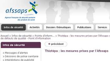 Thiotépa, l'anticancéreux périmé : les conclusions de l'Afssaps