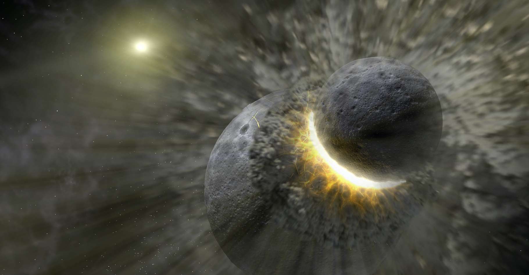 Et si la collision qui a donné naissance à la Lune avait mis en route ...