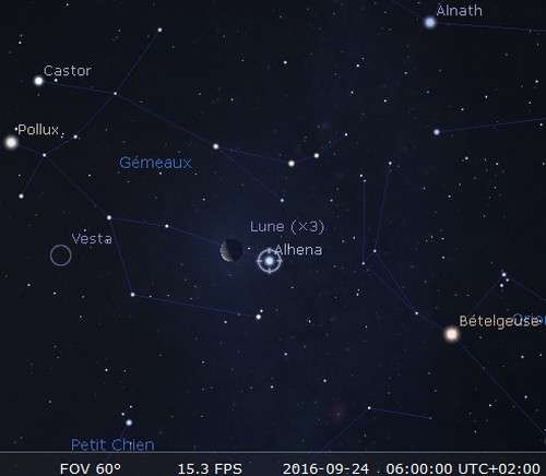 La Lune en rapprochement avec Alhena