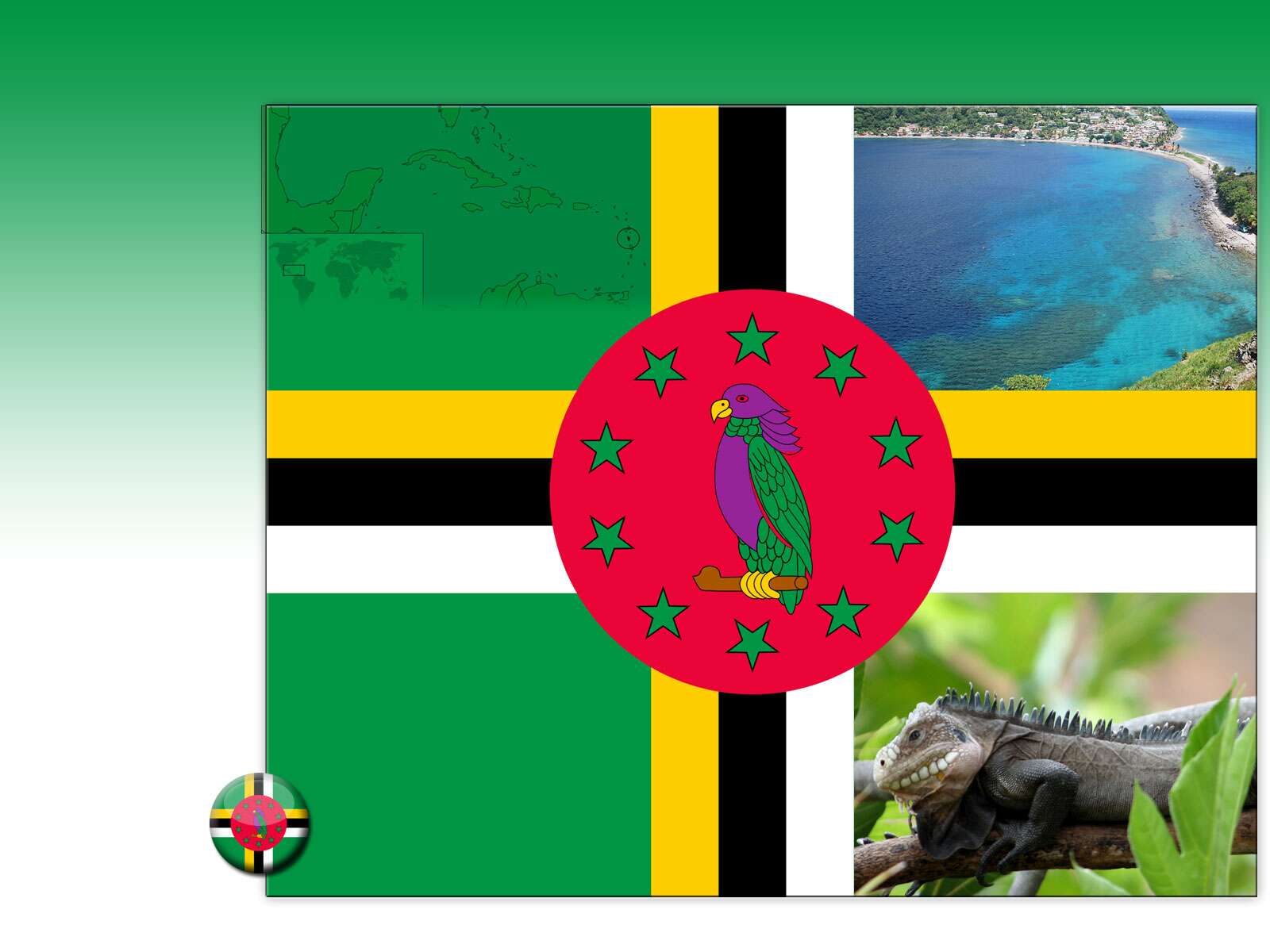 Drapeau : La Dominique - Fond d'écran et images gratuites