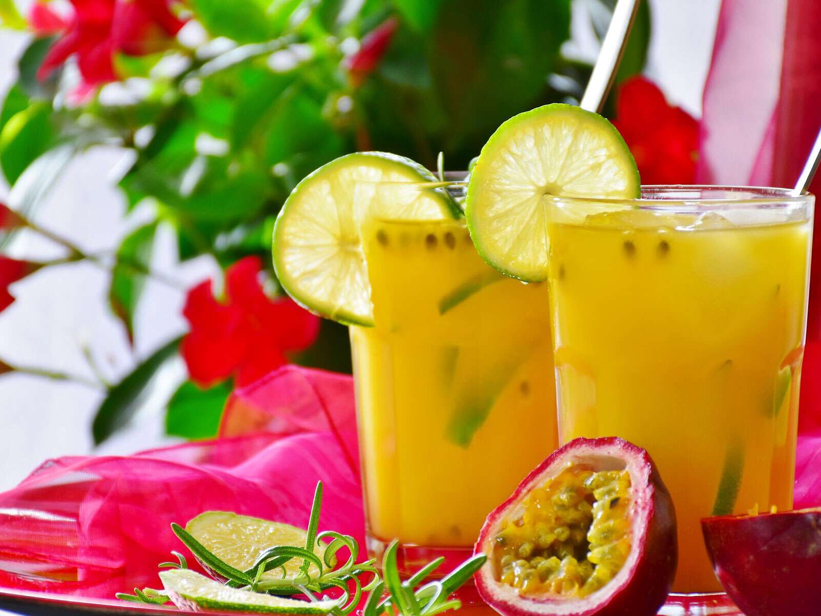 Jus fraîcheur, fruits de la passion, citron vert - Fond d'écran et ...