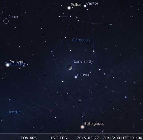 La Lune en rapprochement avec Alhena