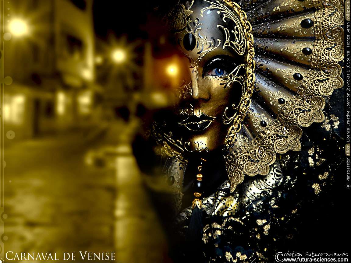 Carnaval de Venise or et paillettes - Fond d'écran et images gratuites