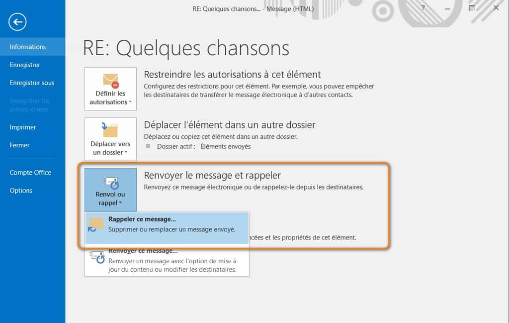 Comment rappeler un email envoyé par erreur sur Outlook