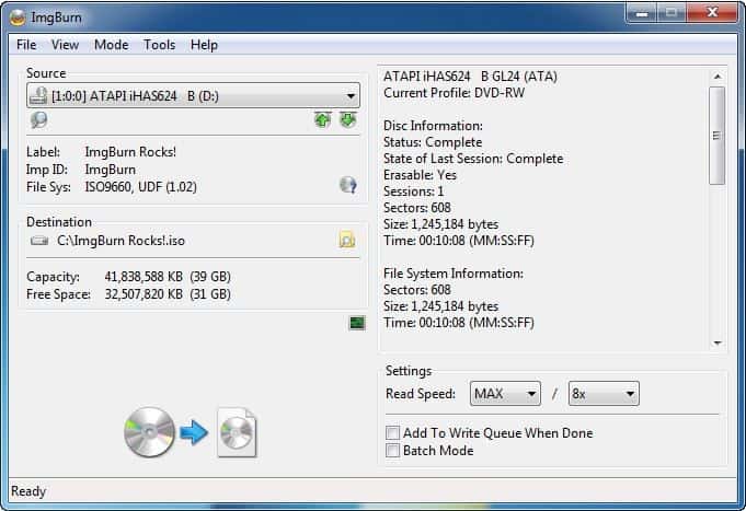 Définition | Télécharger ImgBurn (Windows) : logiciel de gravure ISO ...
