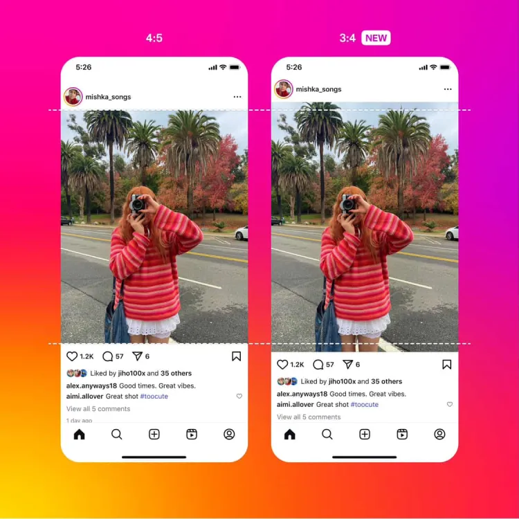 Instagram adopte (enfin !) le format photo vertical 3:4