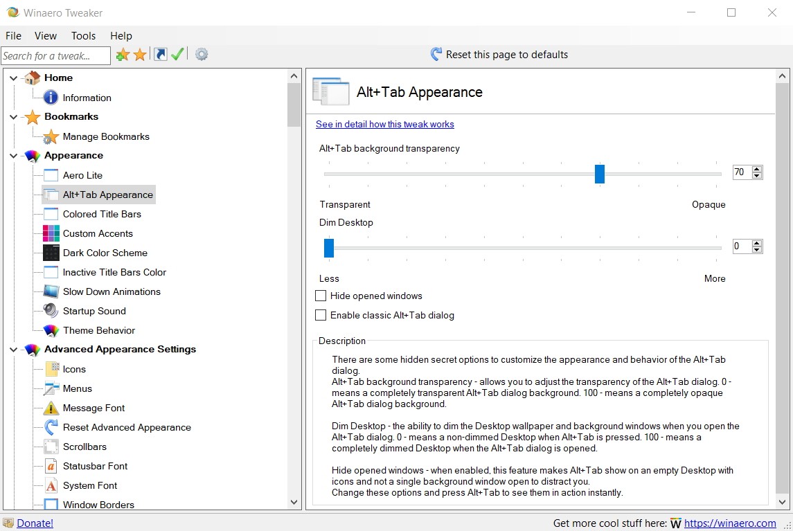 Définition | Winaero Tweaker — personnaliser et optimiser Windows